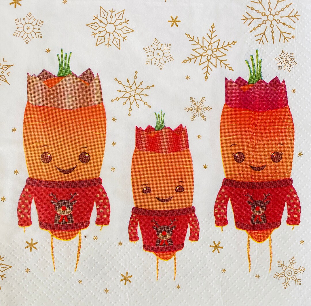 Kevin Carrot and Family Paper Napkin for Decoupage or Craft - Etsy
