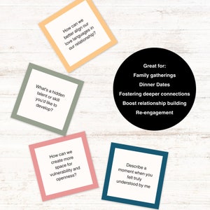 Printable Conversation Starter Cards | Couple Reconnection Questions ...