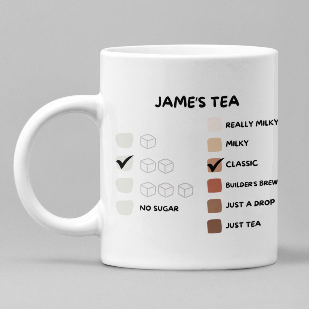 PERSONALISED Coffee Chart, Tea Chart/ Preference 11oz Mug by ...