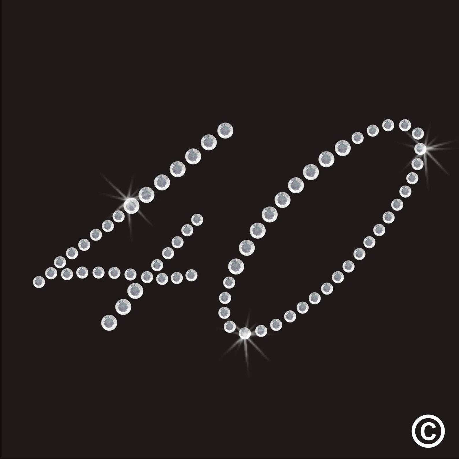 Number 40 Rhinestone Diamanté Transfer Hotfix iron on motif | Etsy