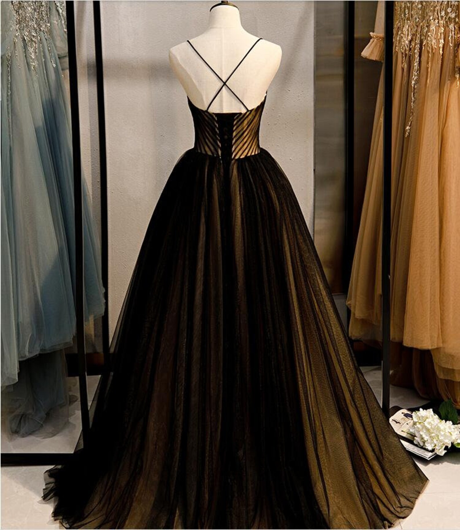 Two Colored Prom Dress Spaghetti Straps Handmade Homecoming - Etsy