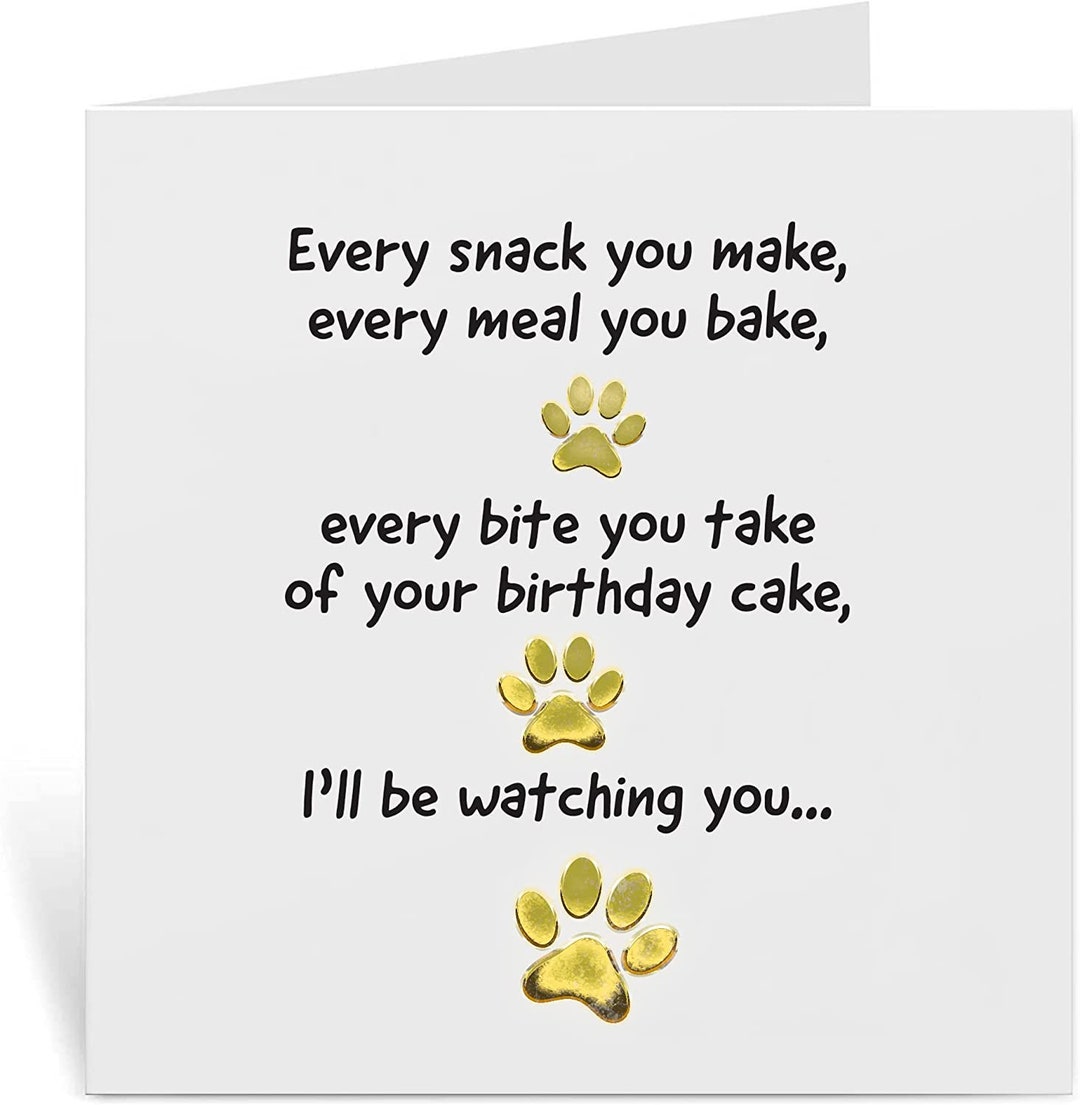 Dog Birthday Card for Husband/dad: 'pawfect' Gold Paw Prints - Etsy