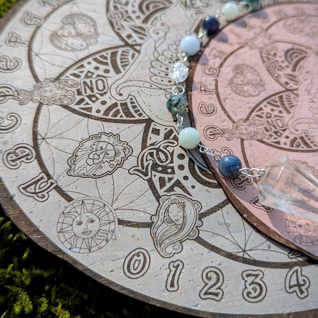 Pendulum Board Crystal Grid • Engraved Eco Friendly Cork Leather - Etsy