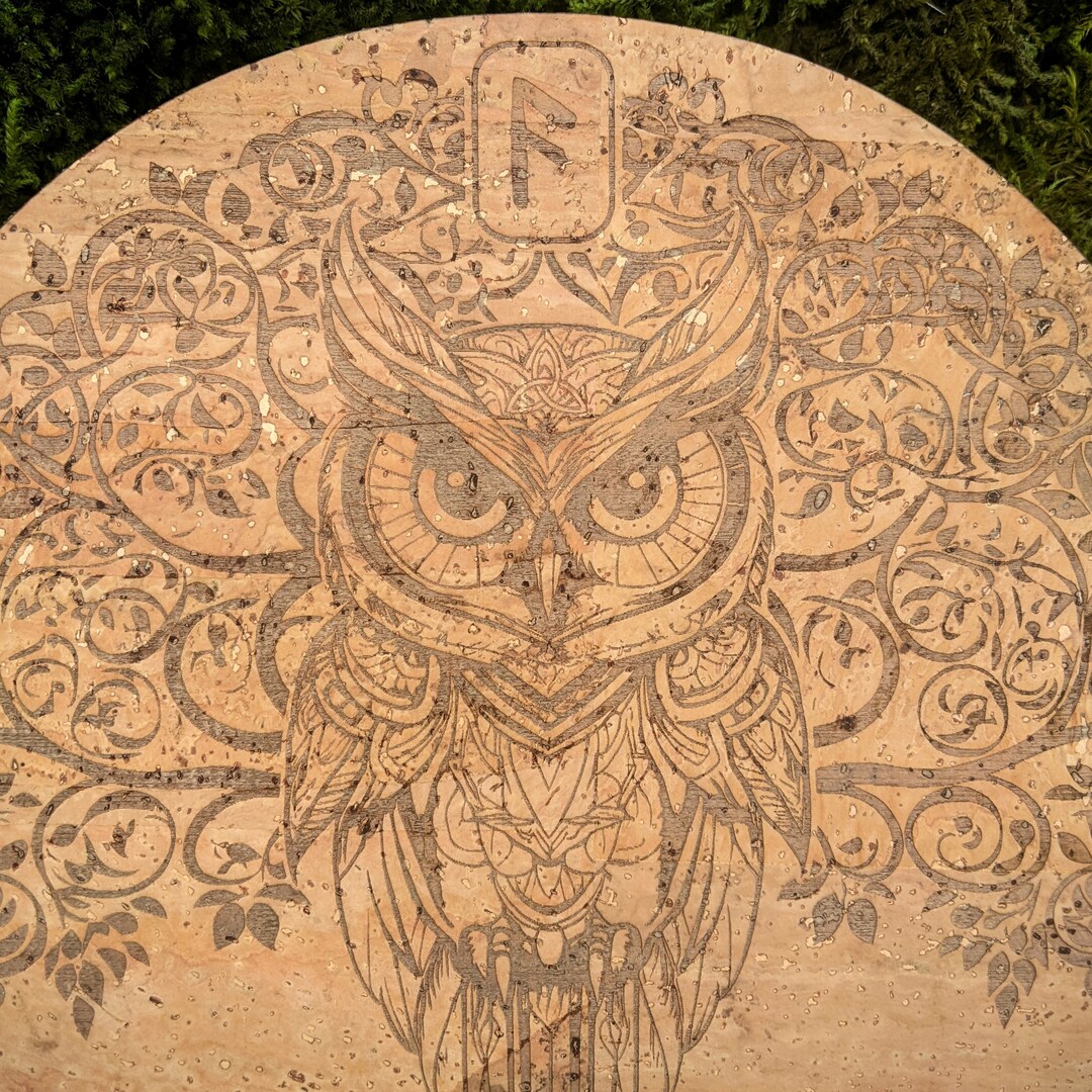 Norse Owl Rune Pendulum Board Ansur Rune Casting Board With Yggdrasil ...