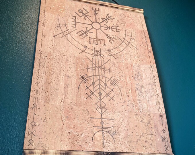 Vegvisir Wayfinder Viking Compass Art Norse Home Wall Decor With Elder ...