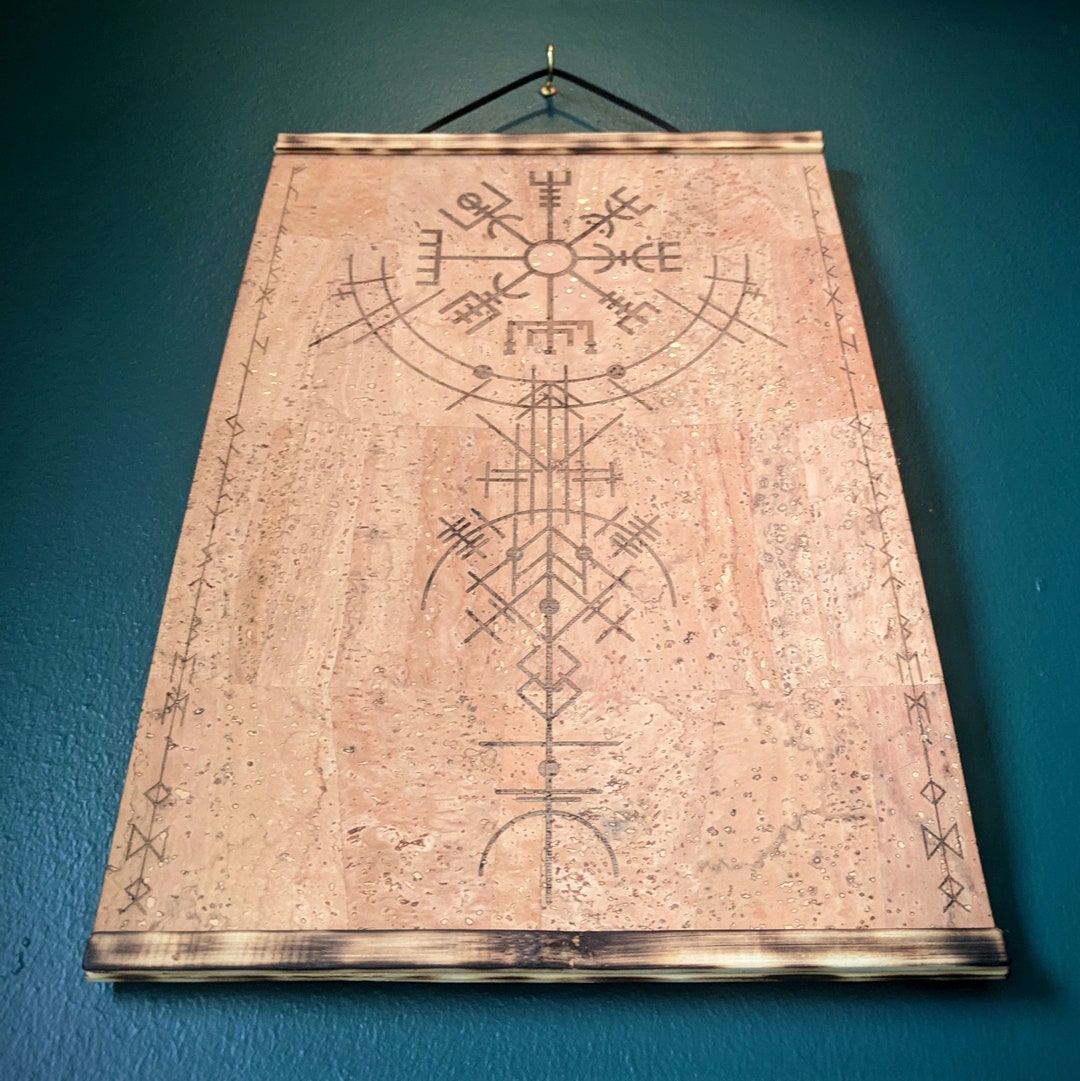 Vegvisir Wayfinder Viking Compass Art • Norse Home Wall Decor With ...
