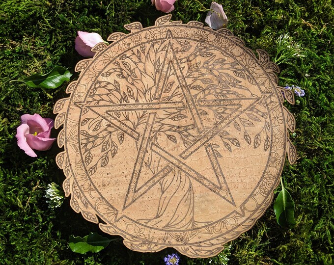 Pentacle Altar Plate Pentagram Silver Metal Disc Altar - Etsy