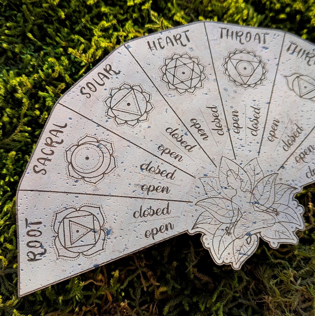 Reiki Chakra Pendulum Board • Engraved Eco Friendly Cork Leather - Etsy