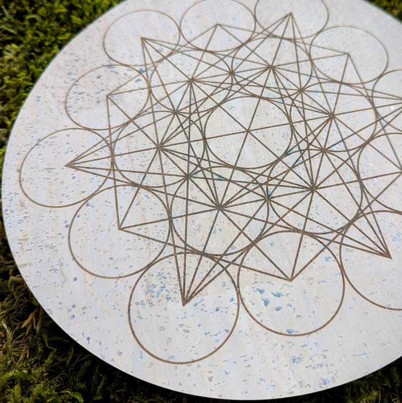 Metatrons Cube Expansion Crystal Grid • Eco Friendly Cork Leather - Etsy