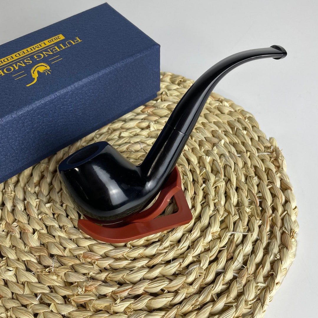 Black Handmade Tobacco Pipe, Handmade Wood Smoking Pipe, Tobacco Bowl ...