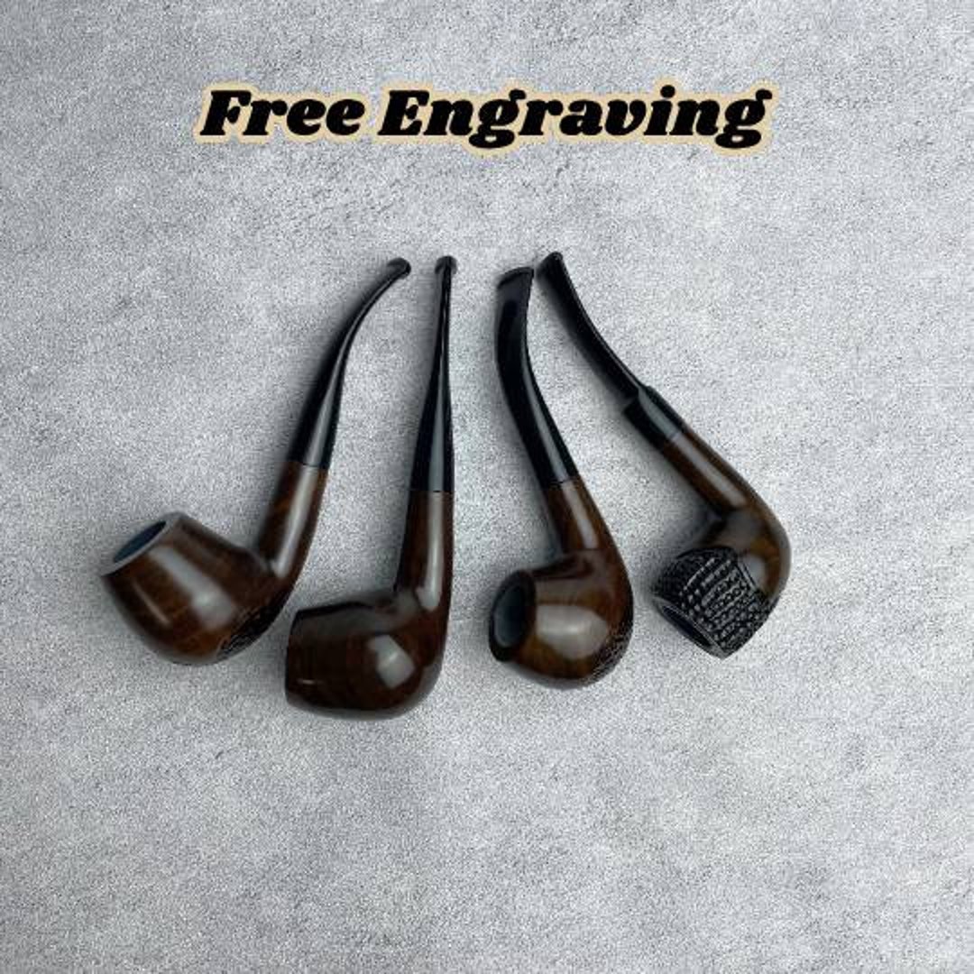 Custom Pipe Gift Set, Gift for Dad, Personalized Pipe, Handcarved Wood ...