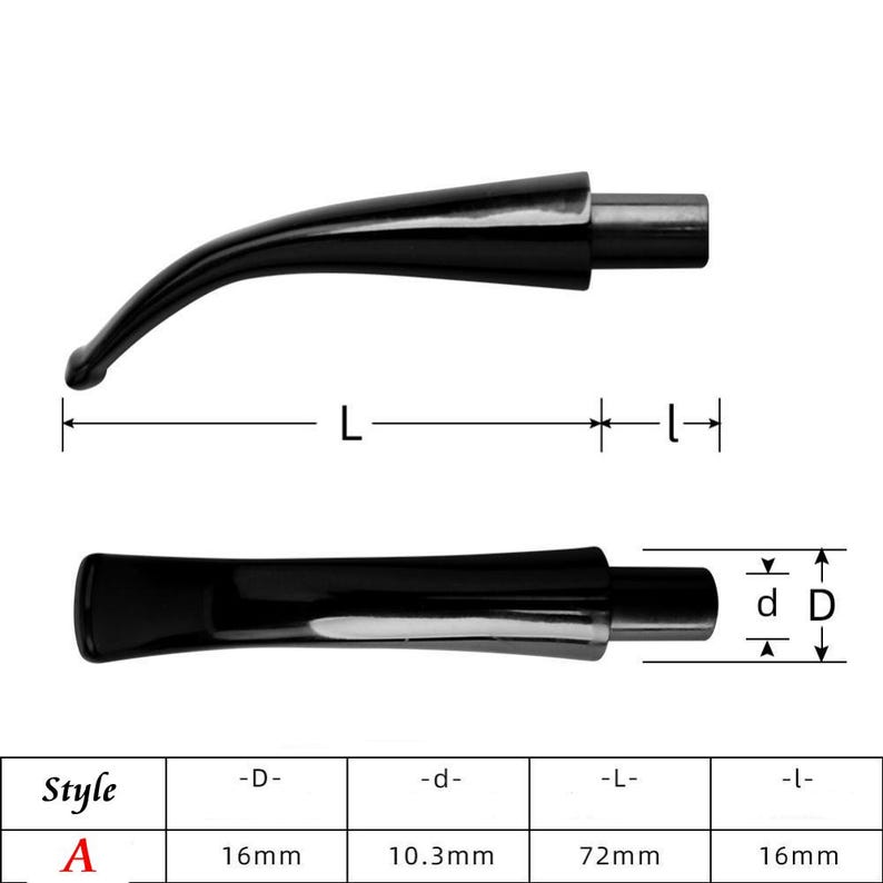 Pipe Stem, Replacement Acrylic Stem for Pipe, Acrylic Mouthpiece ...