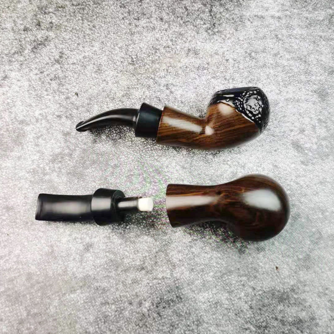 Handcarved Rosewood Tobacco Pipe, Handmade Wood Smoking Pipe, Tobacco ...
