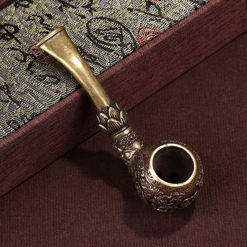 Carved Copper Tobacco Pipe, Handmade Copper Smoking Pipe, Smoker Gift ...