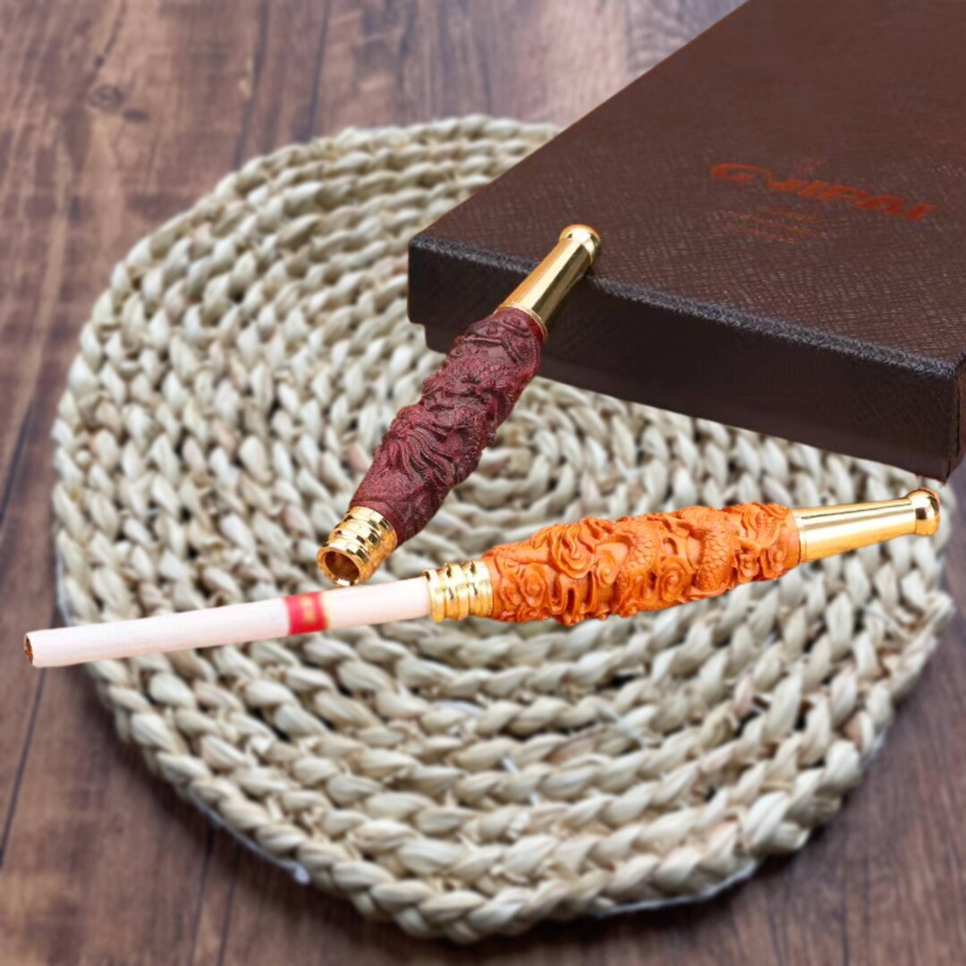 Wooden Dragon Carve Cigarette Holder, Smoking Accessories, Smoker Gift ...