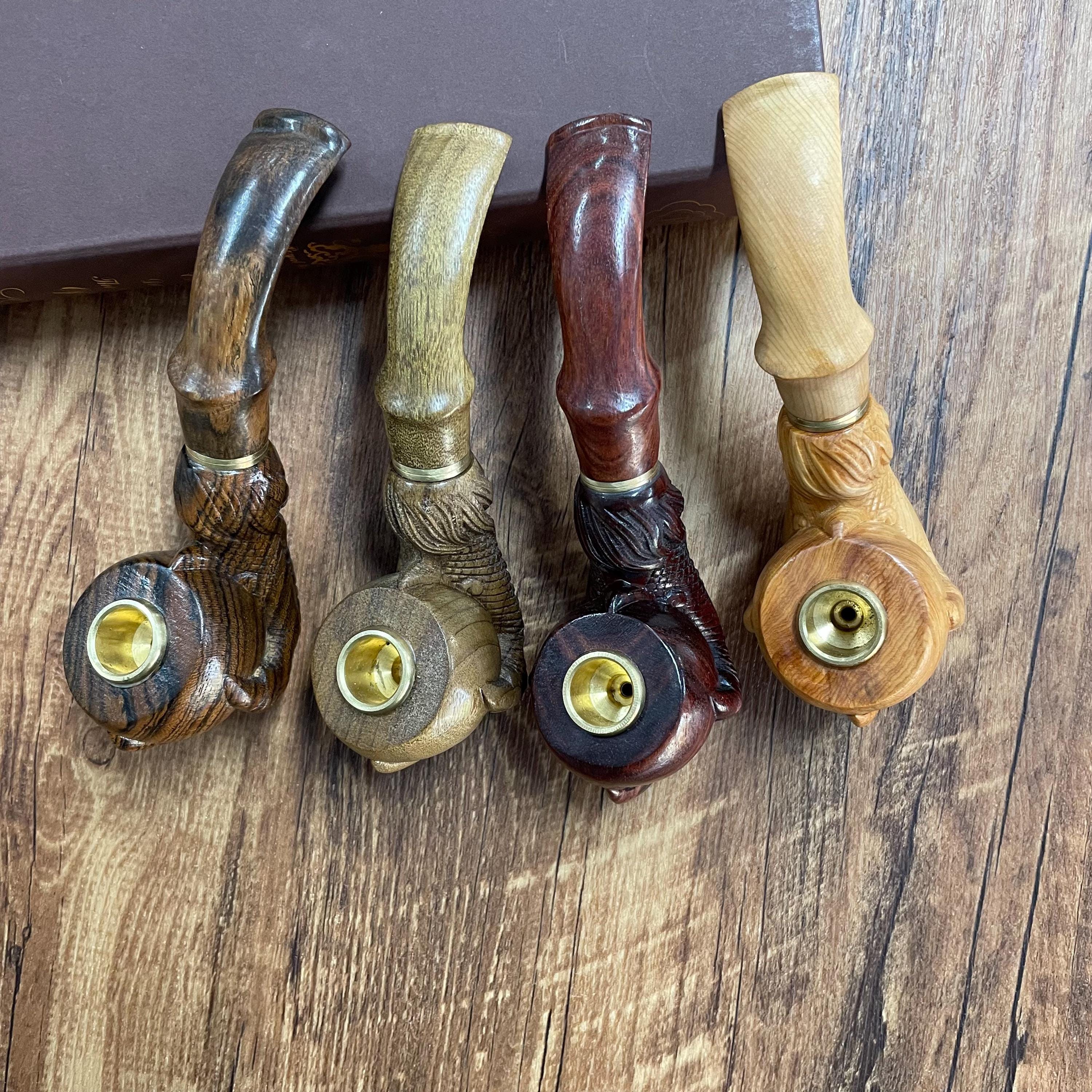 4 Styles Dragon Claw Tobacco Pipe, Handmade Wood Smoking Pipe, Tobacco ...