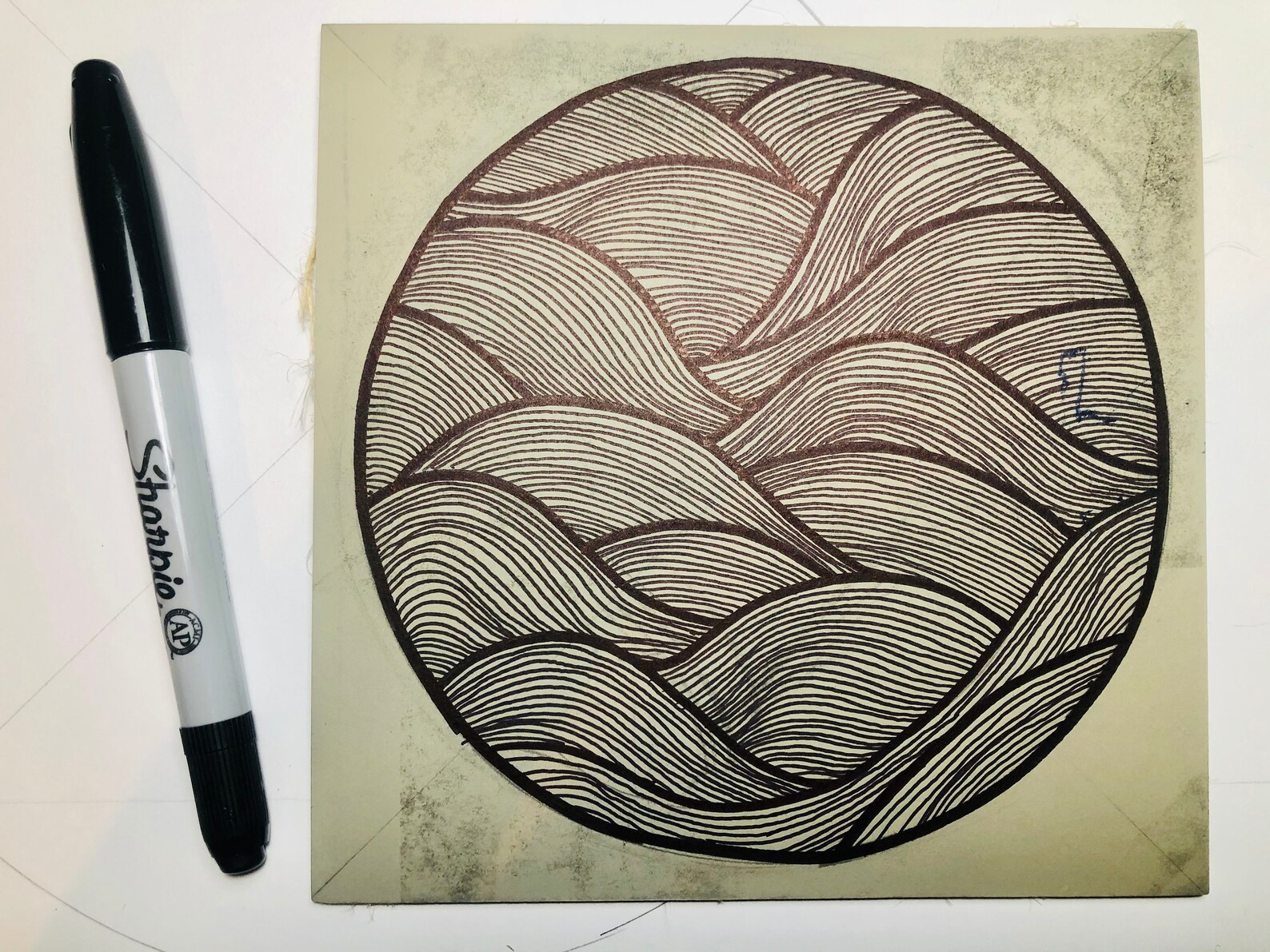 Wave Original Handmade Lino Print - Etsy