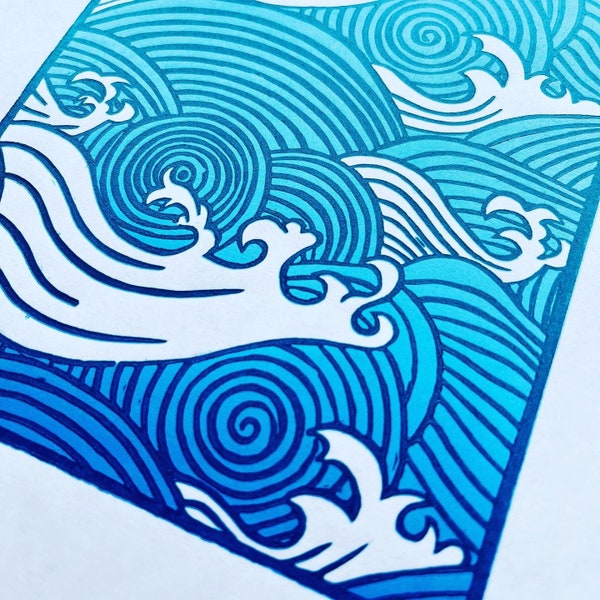 Reduction Lino Print - Etsy