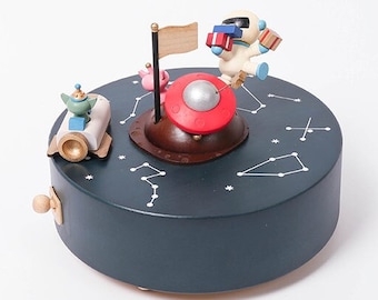 Wooden Outerspace Music Box - Etsy