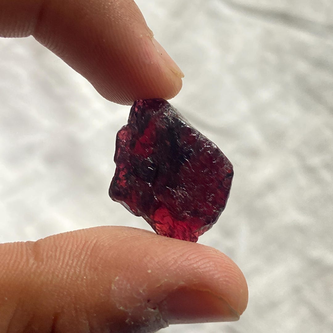Rhodolite Garnet Raw Stone: Polished Gemstone for Jewelry Making - Etsy