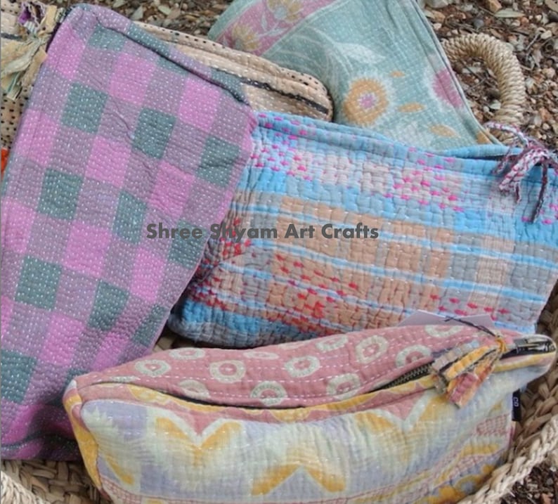 Large Pouch Bag Kantha Bag 40 Pcs Pouch Baghandmade - Etsy