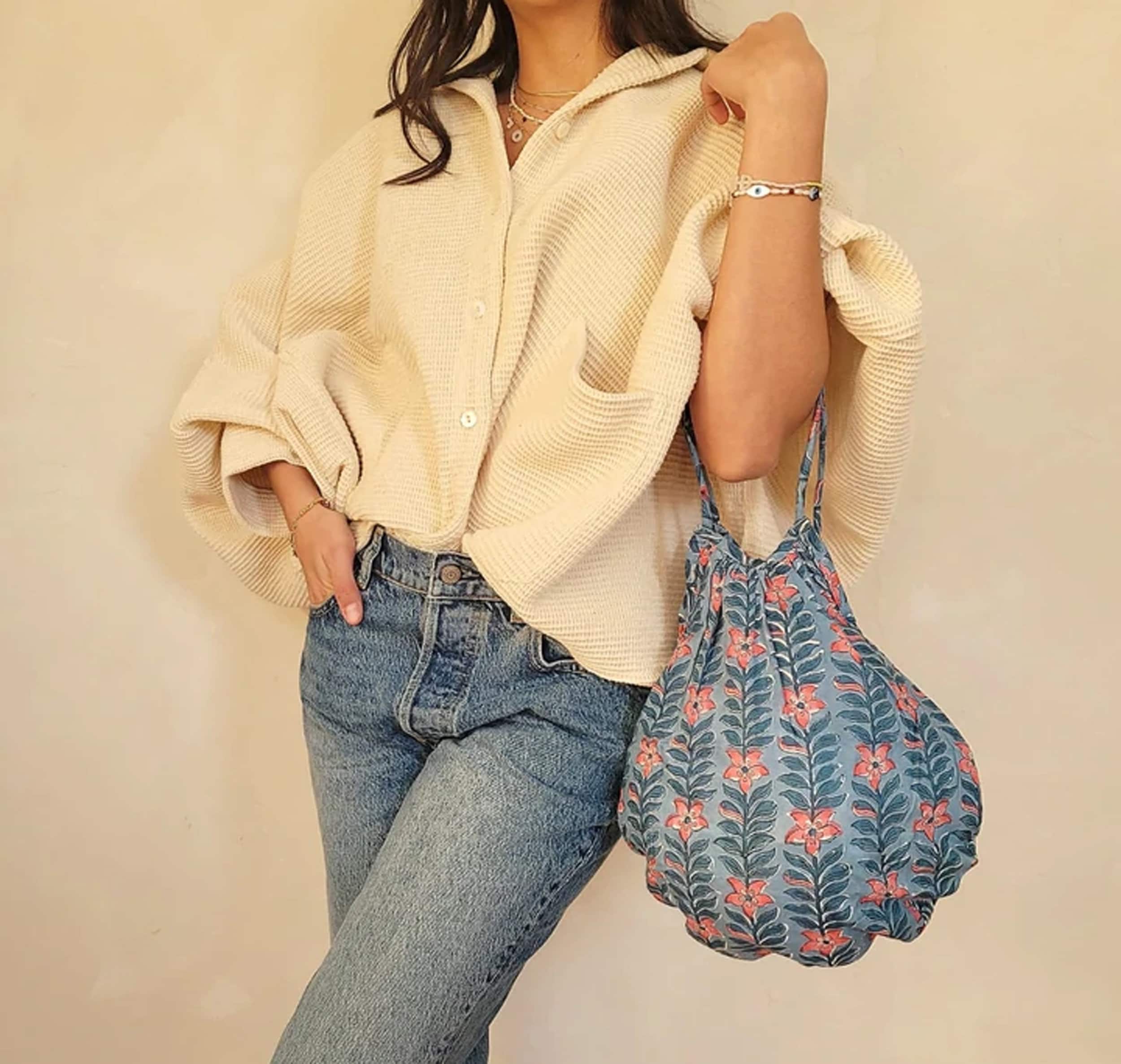 Cotton Tote Bags 25 Pcs Block Print Bags Shopping Bag - Etsy