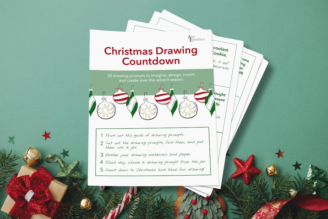 Kids Advent Calendar: Christmas Countdown With Drawing Prompts - Etsy