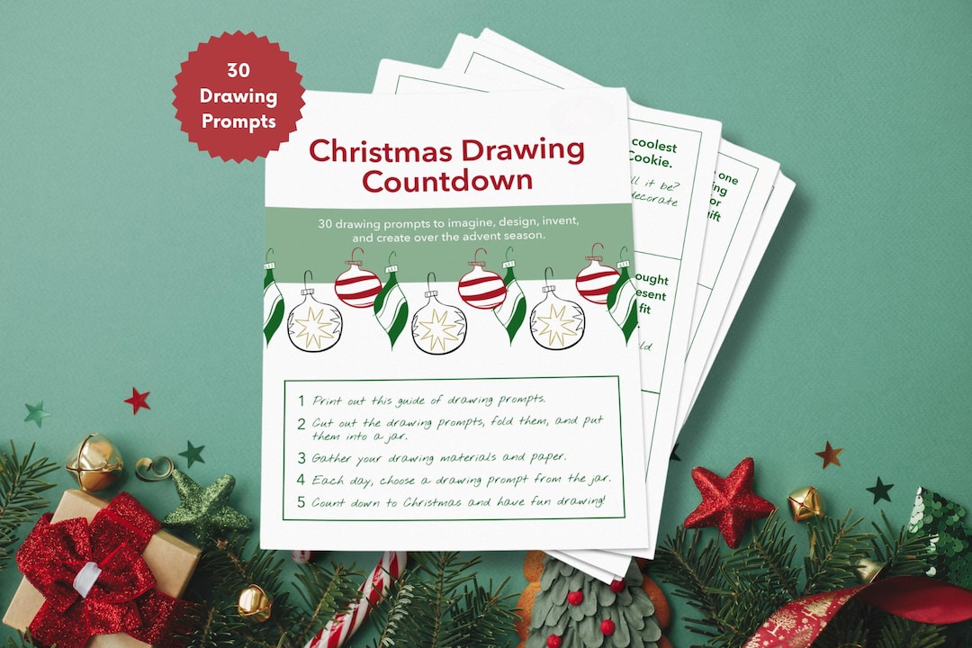 Christmas Drawing Prompts Advent Calendar: DIY Family Activity ...