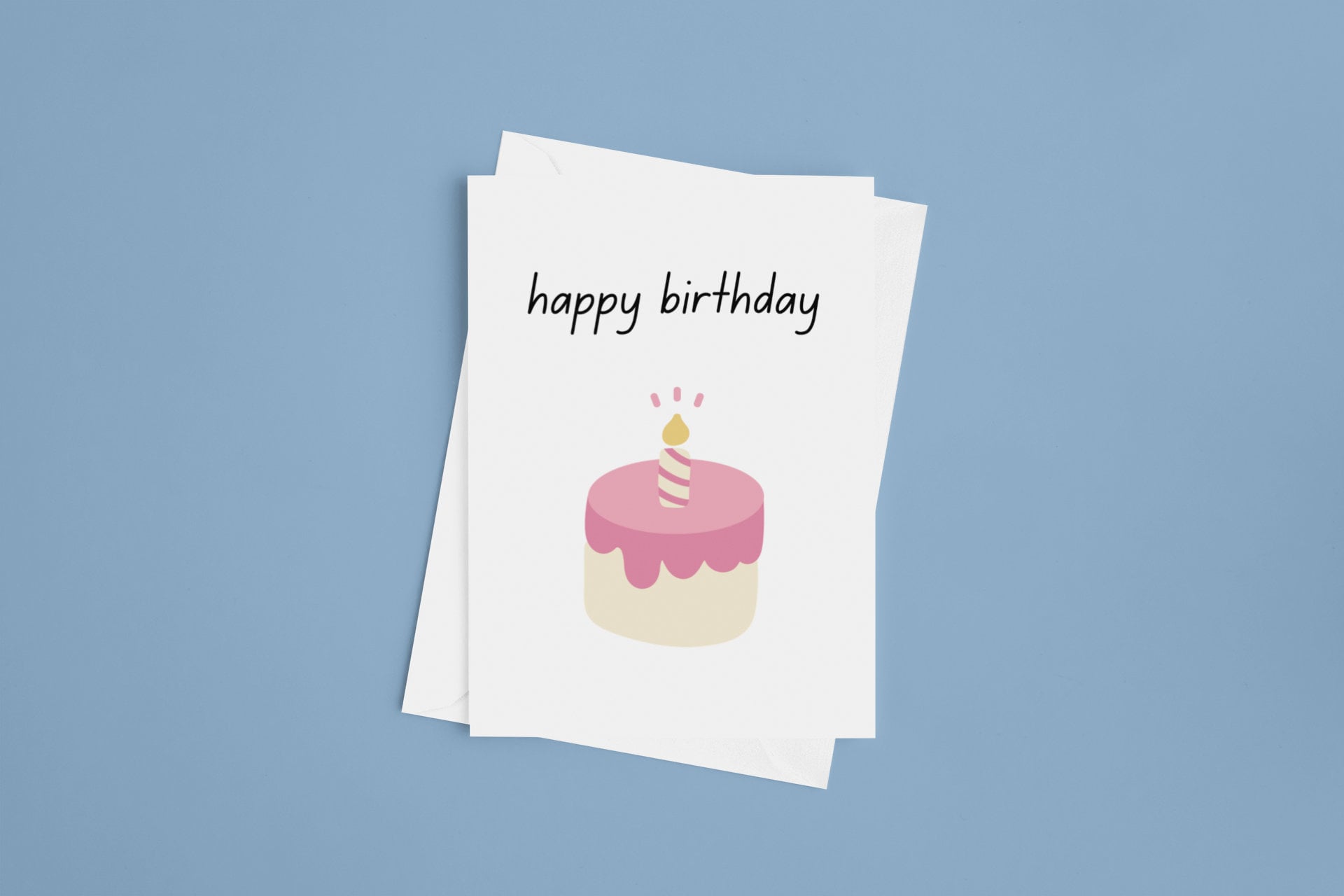 Printable Downloadable Happy Birthday Card Simple Birthday Folded Tent ...