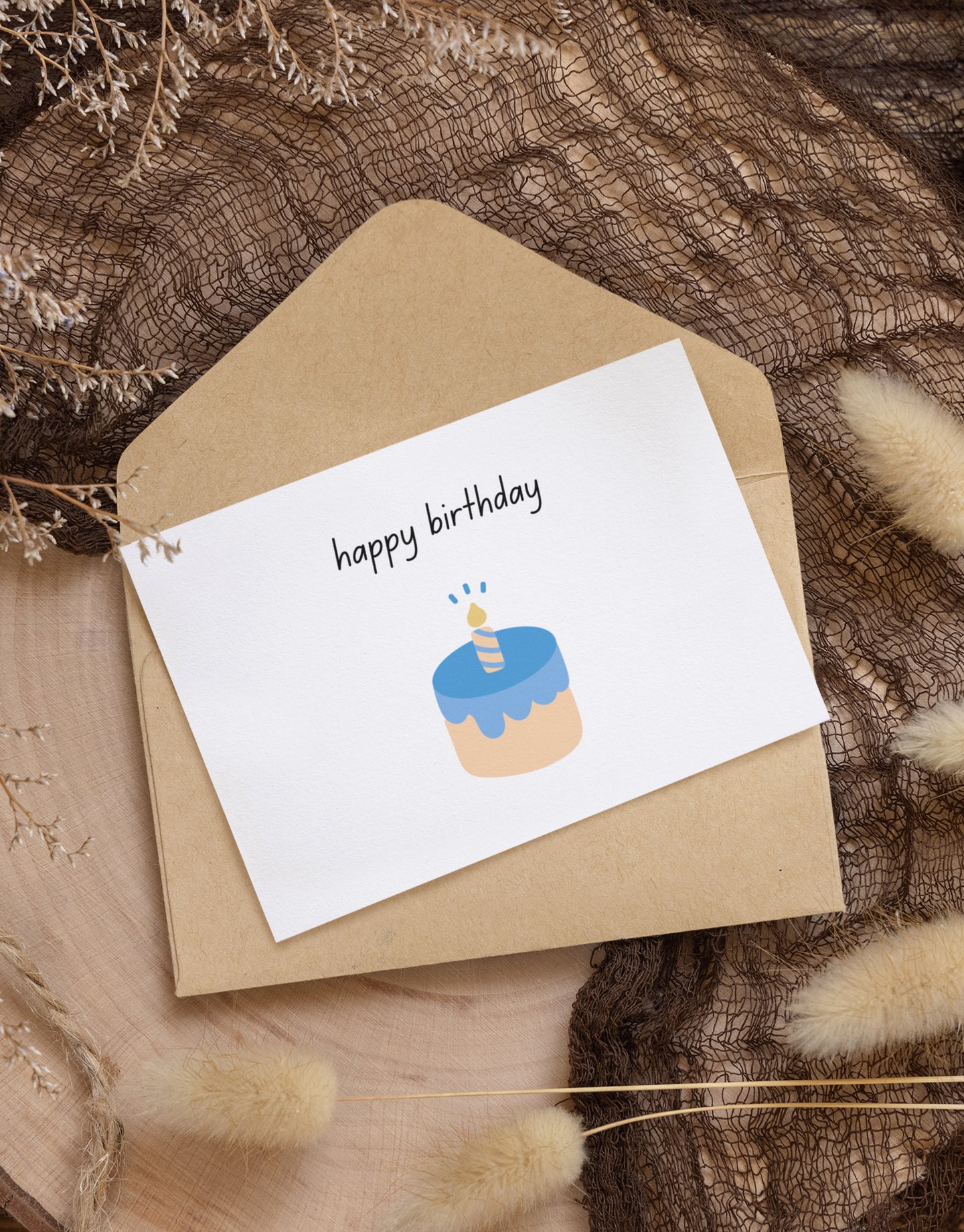 Printable Downloadable Happy Birthday Card | Simple Birthday | Folded ...