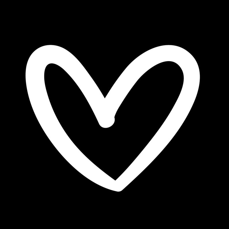 Drawn Heart 10 Instant Downloads in 4 Colors — Black, White, Teal, Red ...