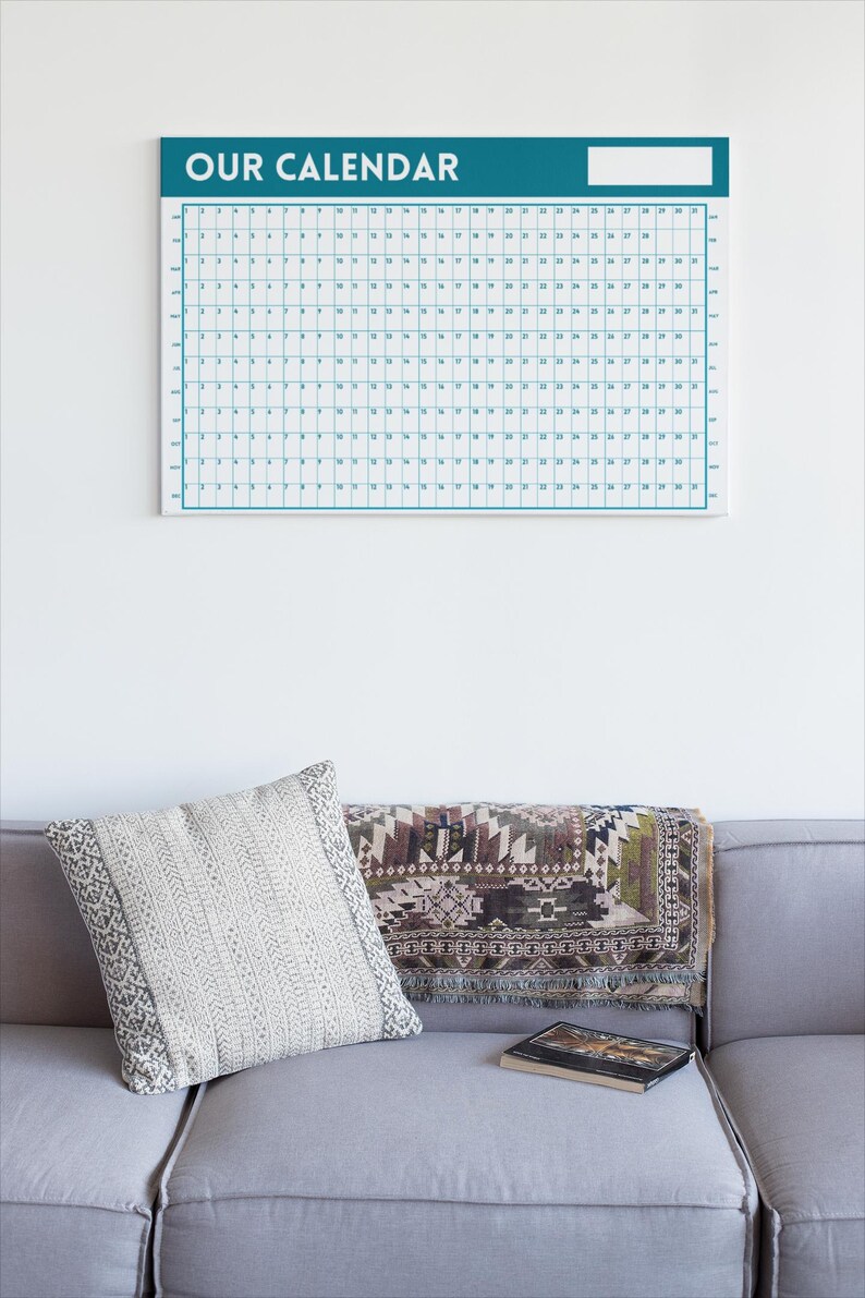 Printable PDF | Full Year Landscape Wall Calendar | EVERY Year | Large ...