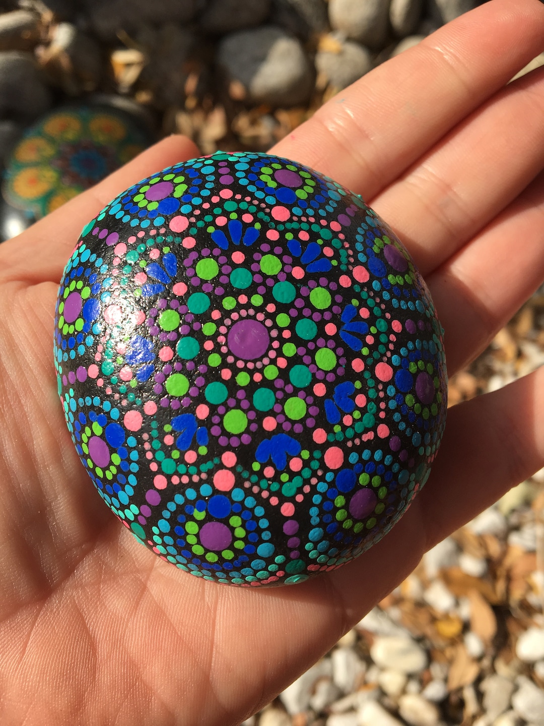 Friendship Serenity Stone Painted Mandala Rock - Etsy