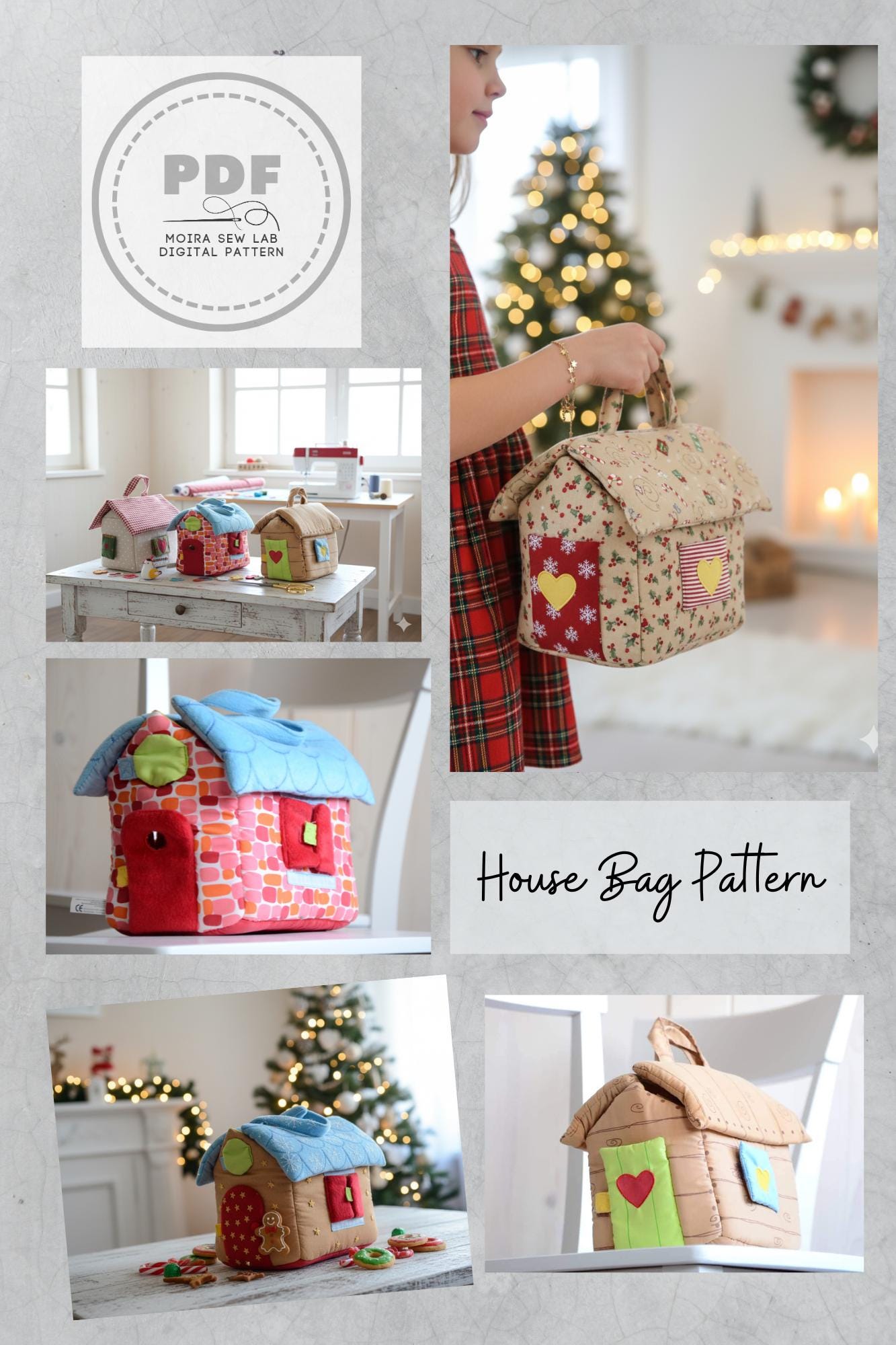 PDF Sewing Pattern House-shaped Bag – Tutorial With Step-by-step ...