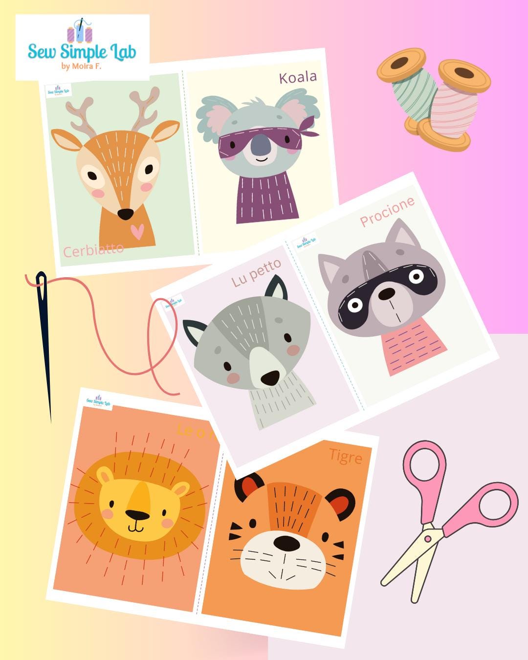 Sewing Cards, Kids Sewing Pattern, Printable Sewing, Easy Sewing Craft ...