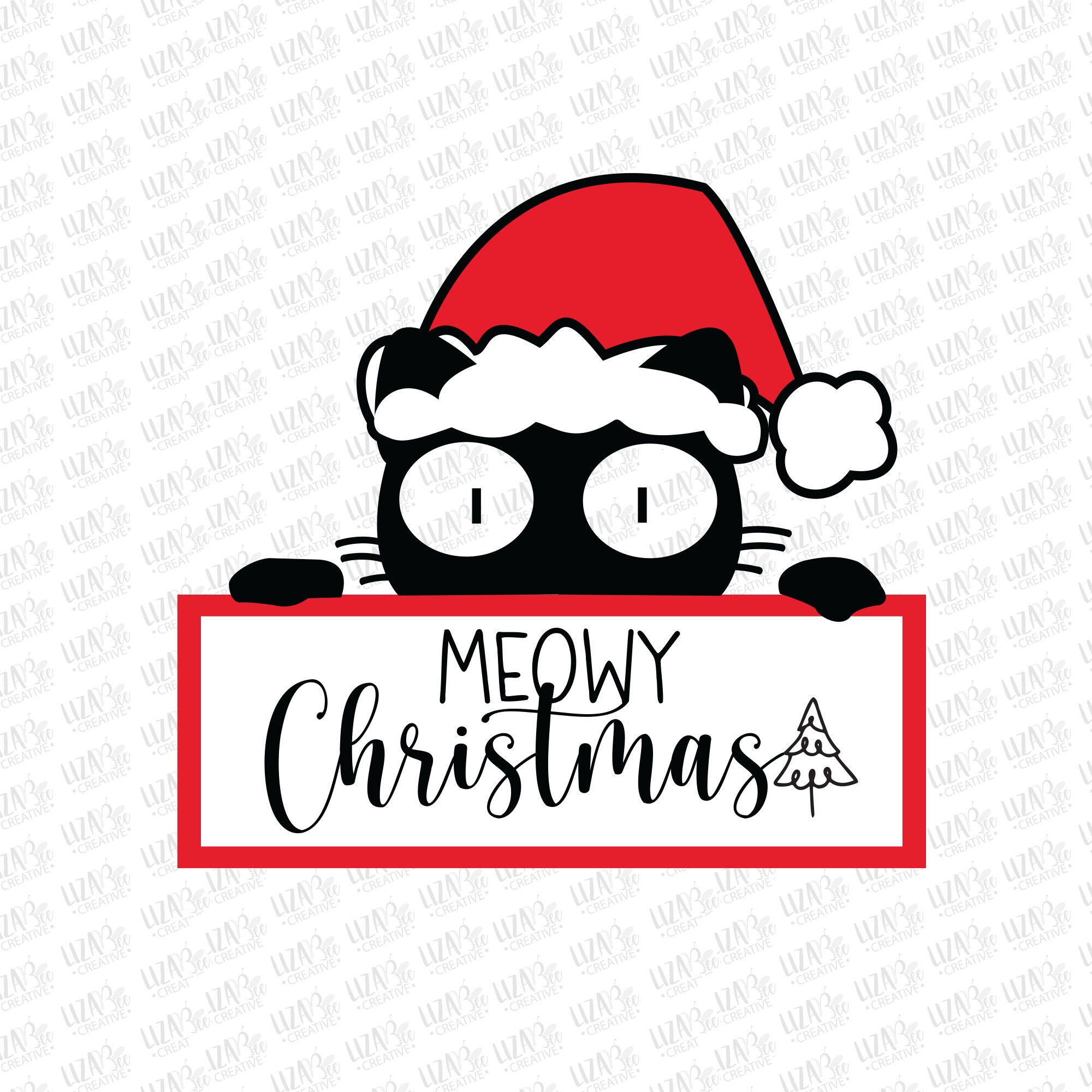 Meowy Christmas Svg Eps and Png Cat Svg Christmas Cat Svg | Etsy
