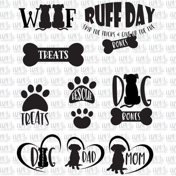 Dog Bundle Svg Eps and Png Dog Svg Rescue Dog Svg Dog Bone | Etsy