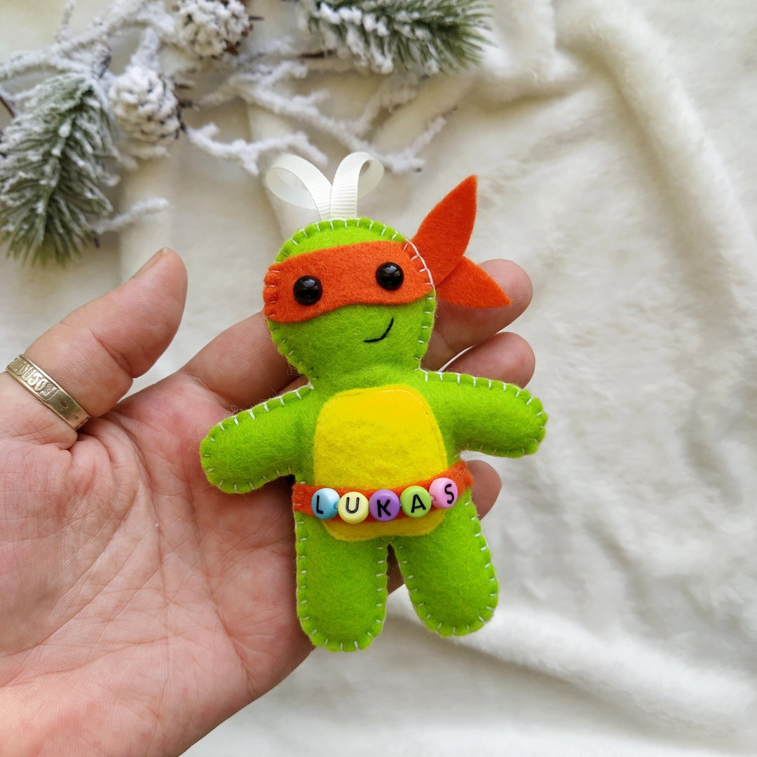 Christmas Ornaments Felt Gingerbread With Name in Ninja Turtle Costume ...