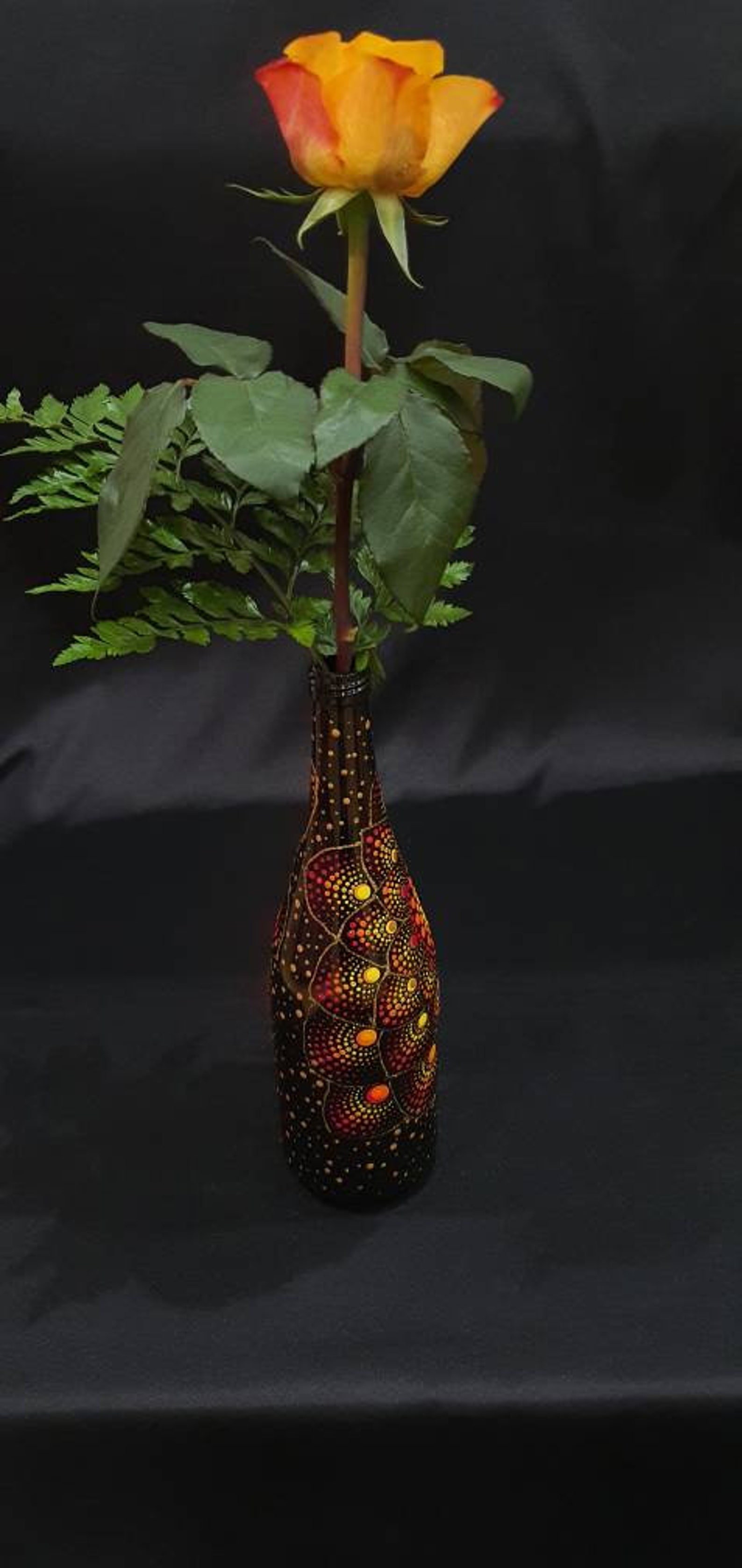 Mandala Vase Blumenvase Vase Dot Art | Etsy