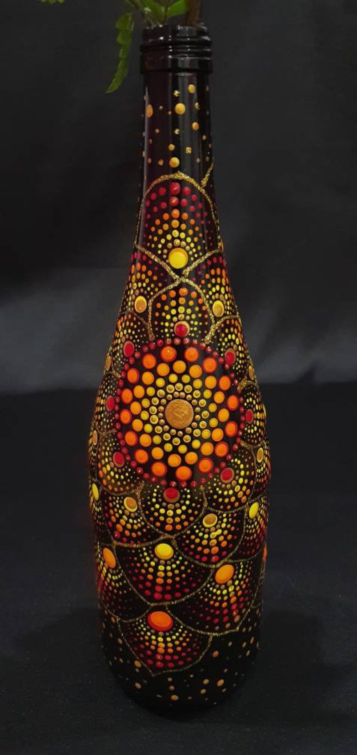 Mandala Vase Blumenvase Vase Dot Art | Etsy