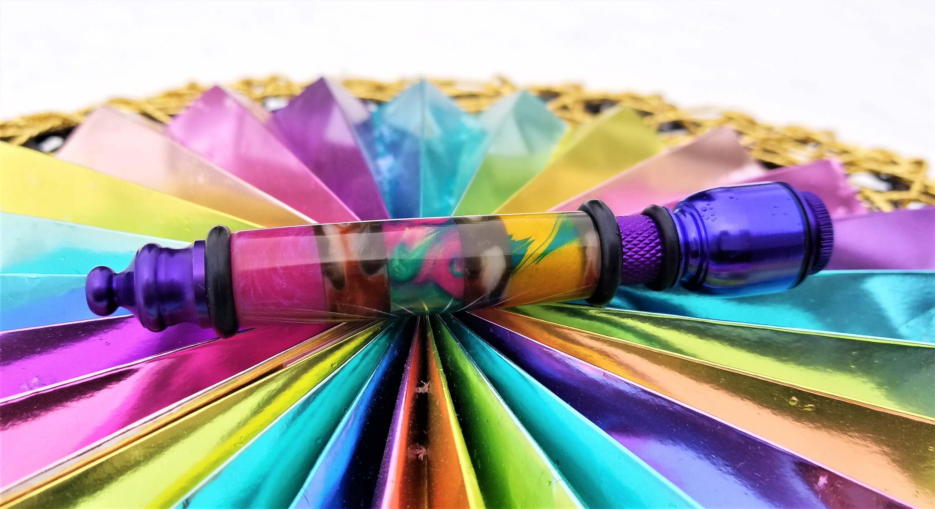Rainbow Resin Mashup Purple Metallic Pipe - Etsy España