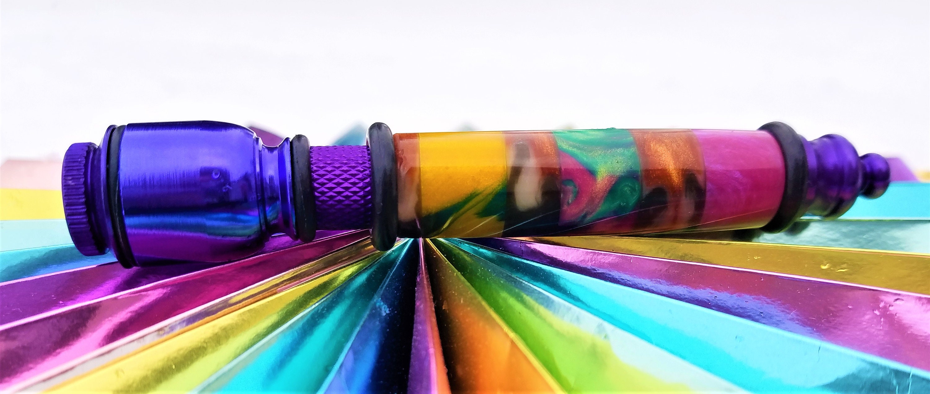 Rainbow Resin Mashup Purple Metallic Pipe - Etsy España