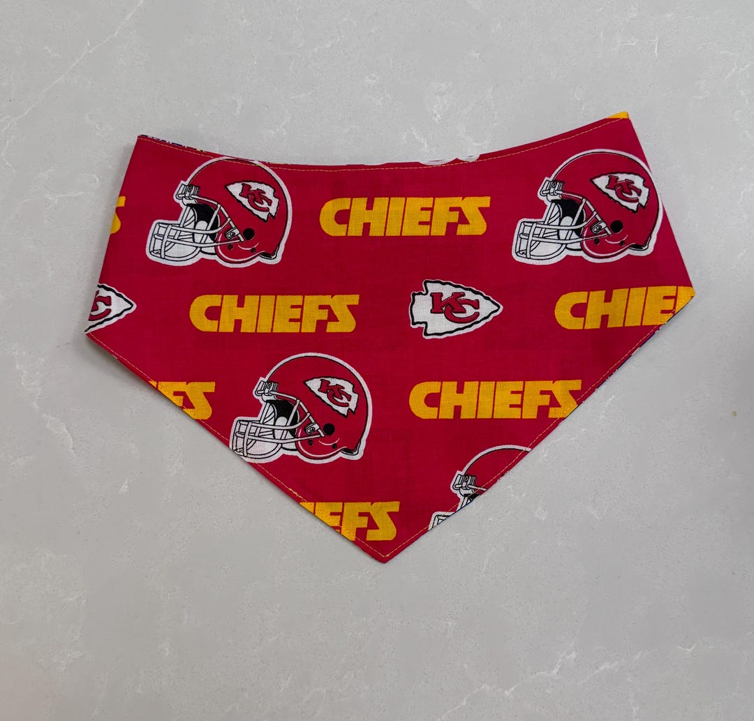 Chiefs/ku Reversible Bandana - Etsy