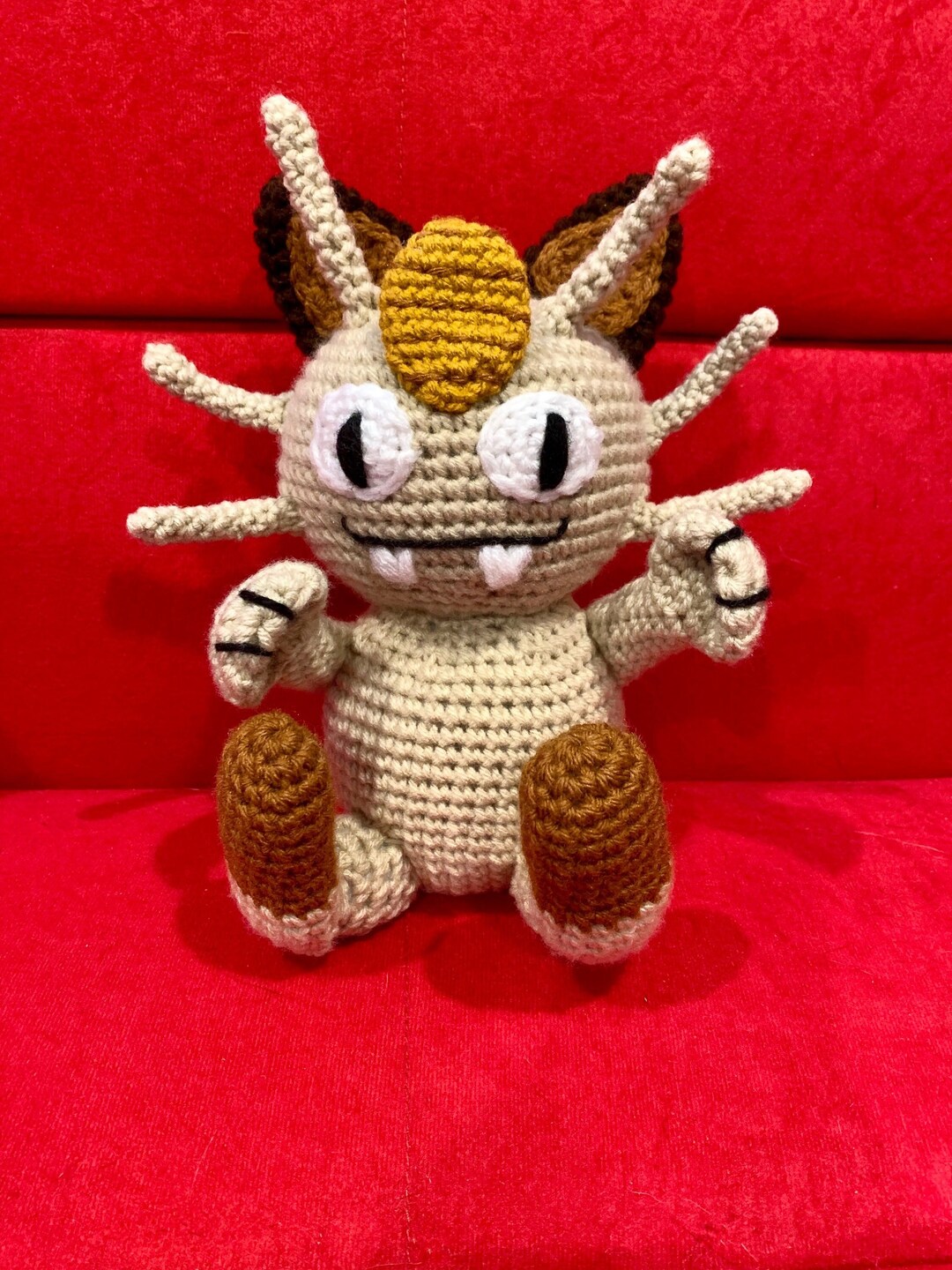 Meowth Stuffed Crochet Toy - Etsy
