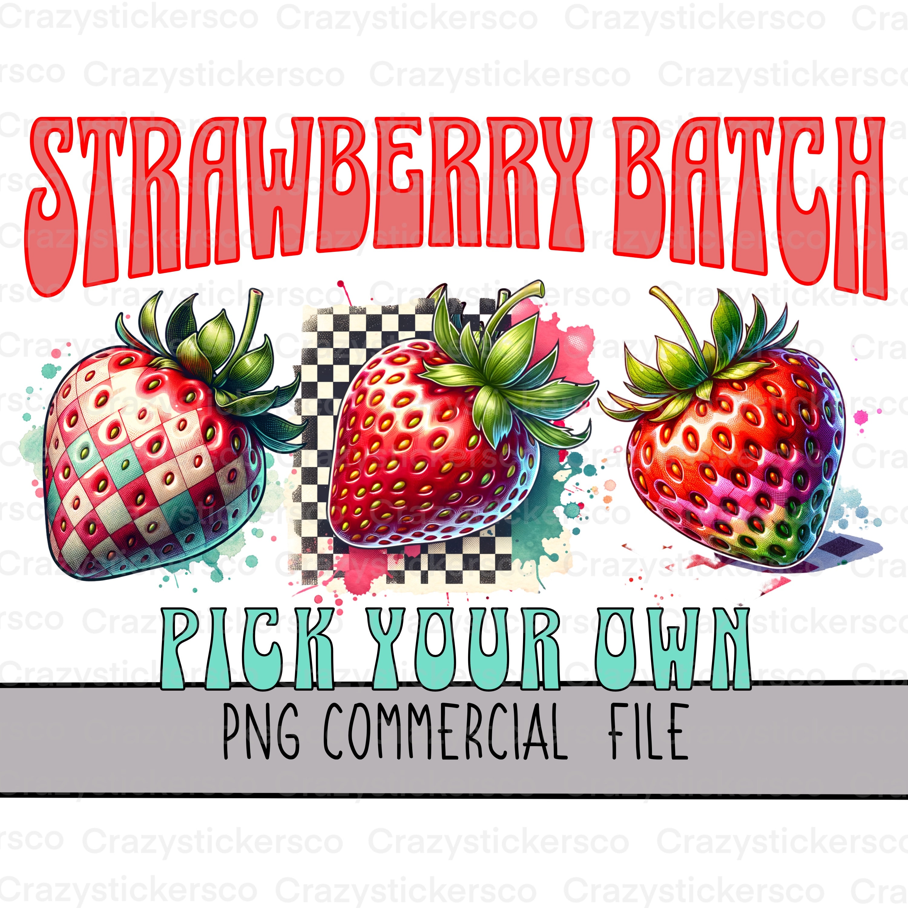 Strawberry Batch PNG Retro Sublimation Commercial Files - Etsy