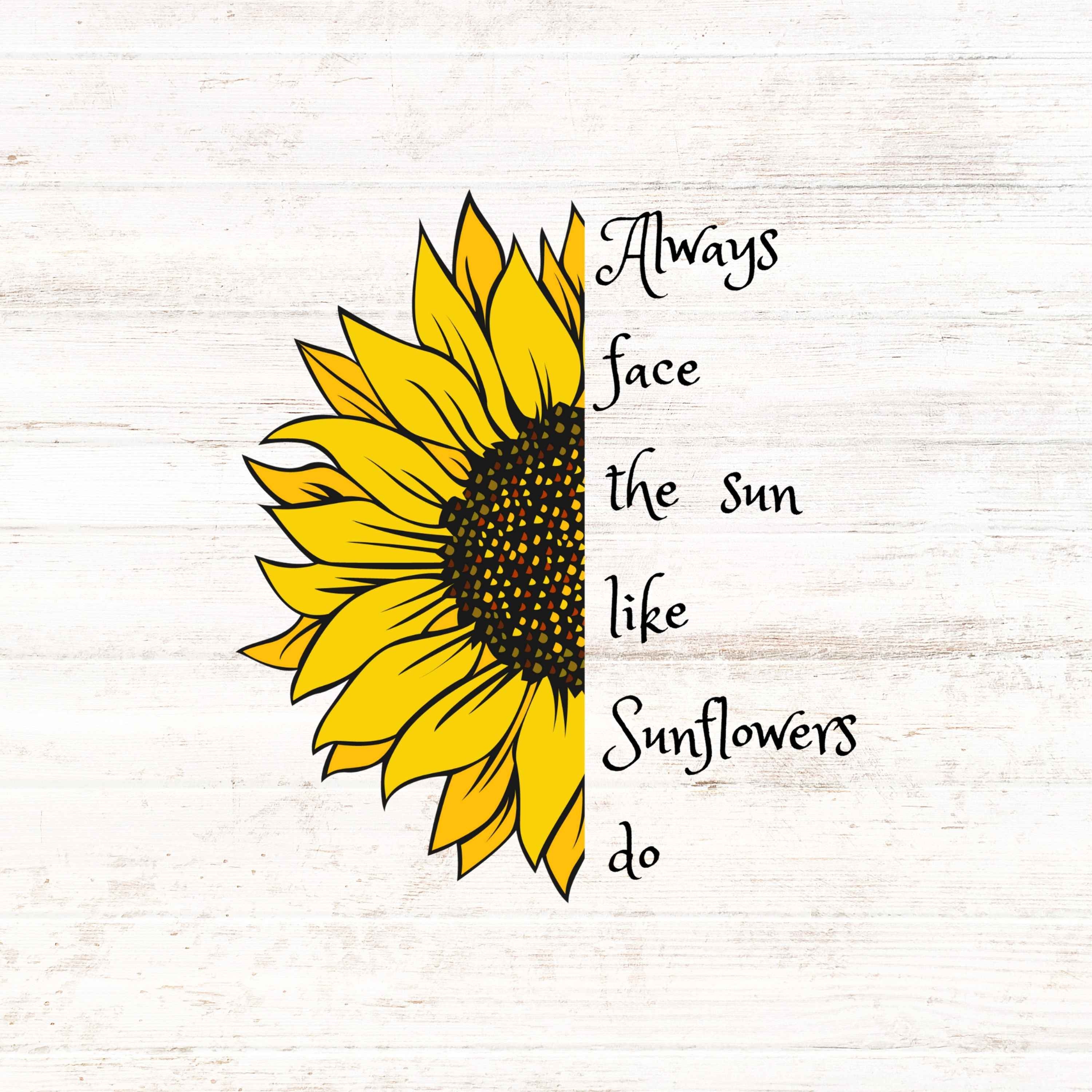Half Sunflower Graphic: Sublimation PNG Clipart (tumbler Image) - Etsy