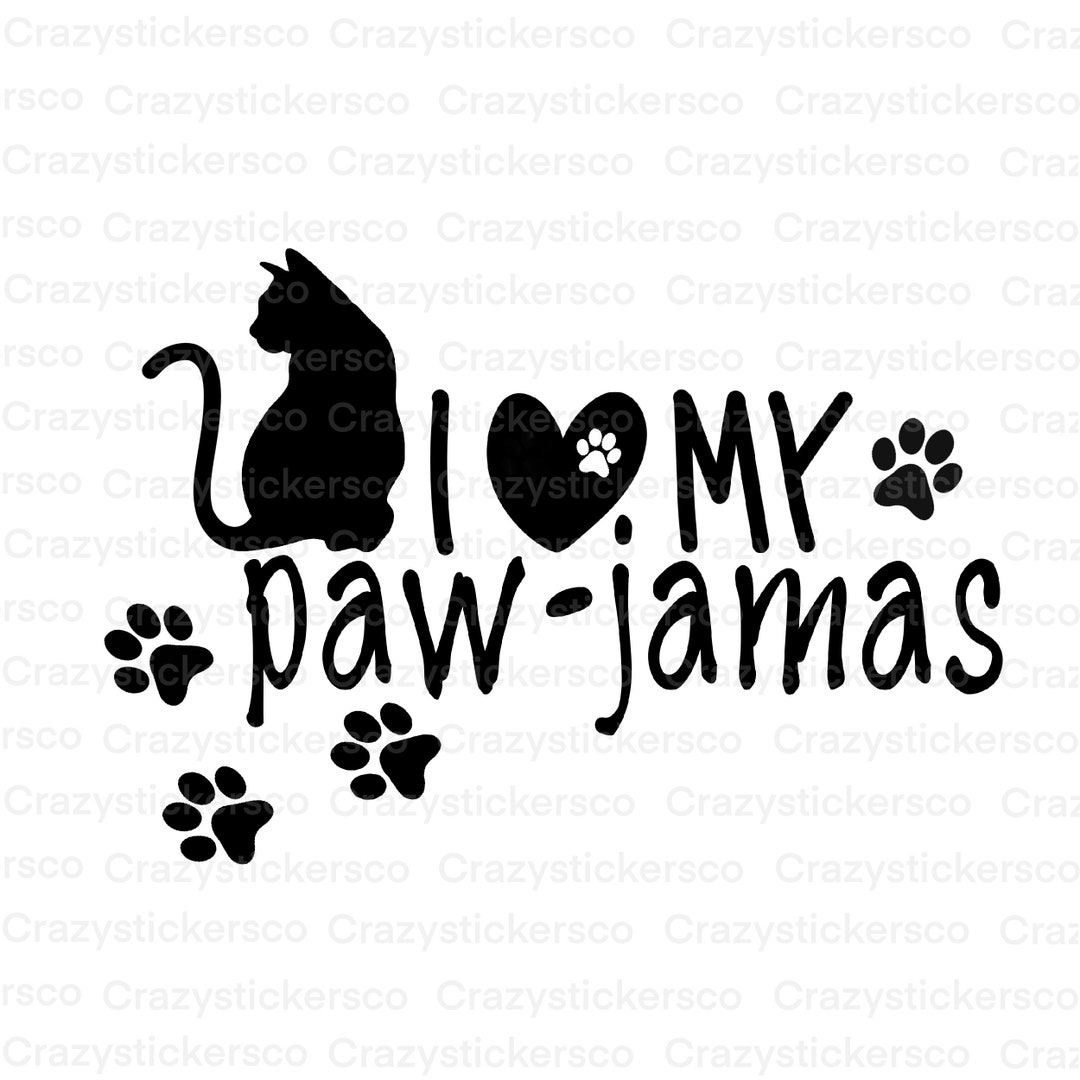 Cat Paw-jamas SVG PNG: Funny Cat Lover Design (digital Download) - Etsy