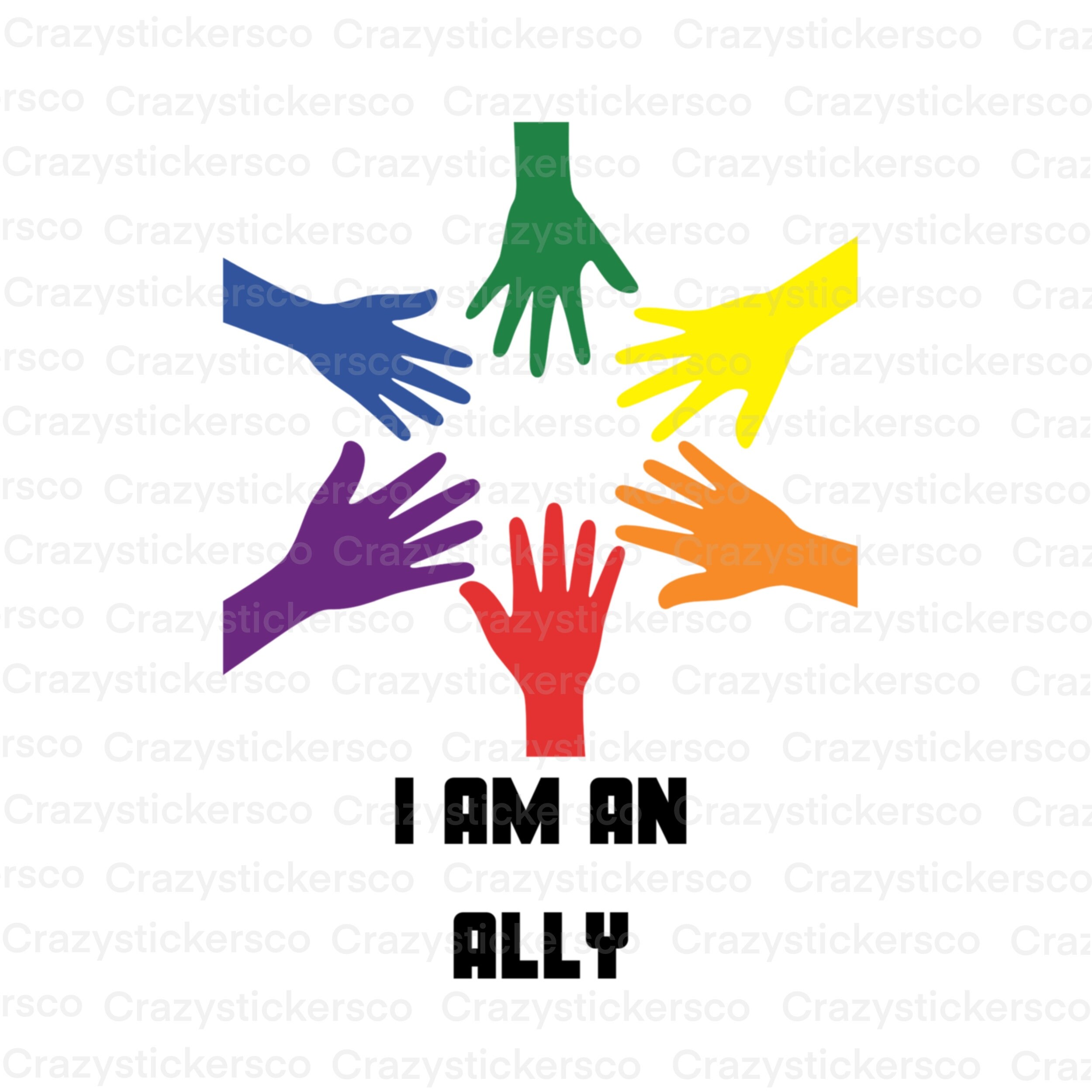 I Am an Ally Pride Graphic: LGBTQ Straight Ally PNG, SVG (digital ...