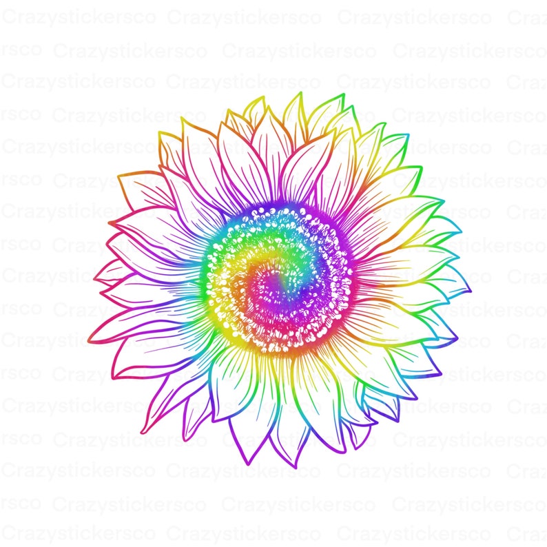 Colorful Sunflower PNG Print , Sunflower Sublimation PNG File ...