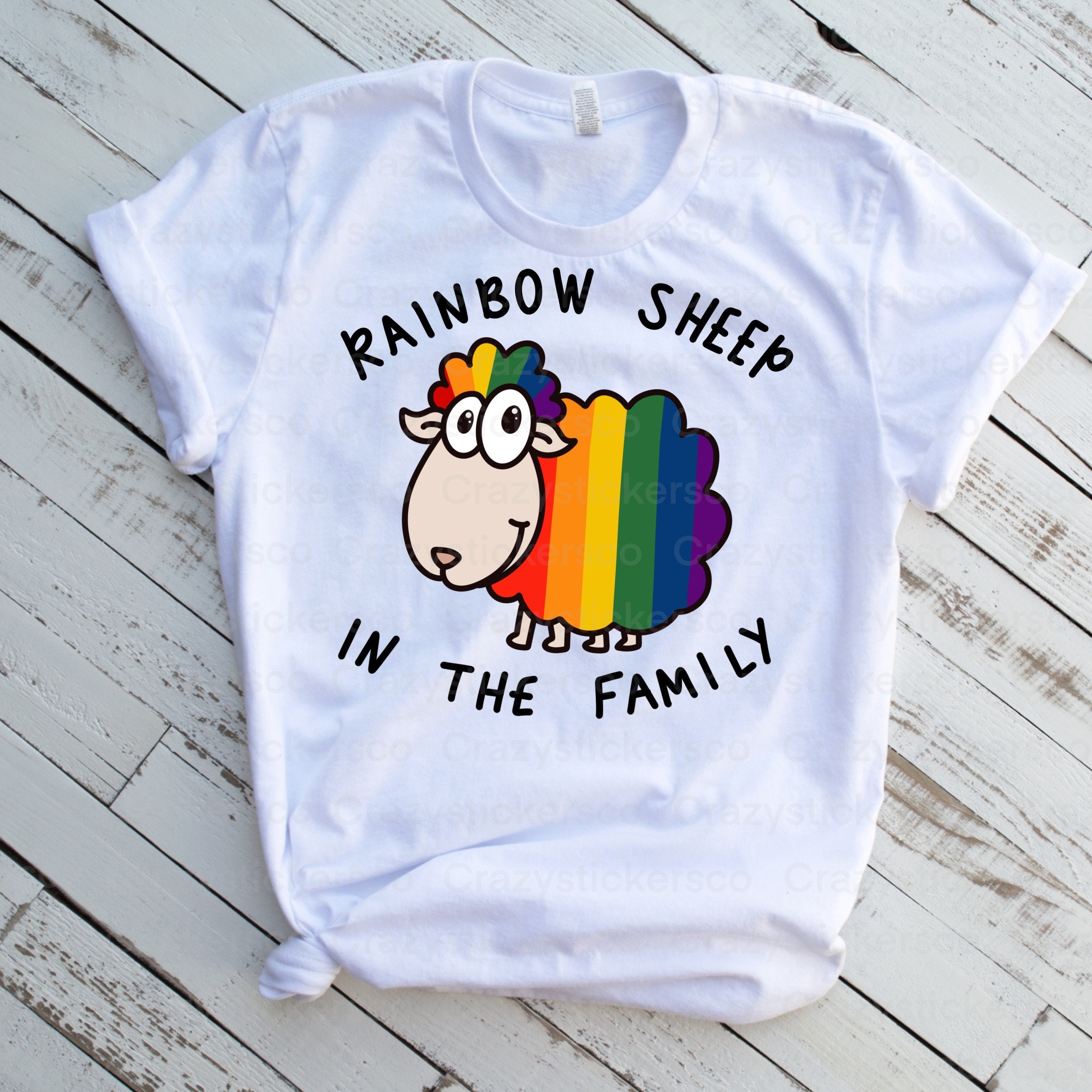Rainbow Sheep LGBTQ Svg , Rainbow Sheep in the Family LGBTQ Sublimation ...